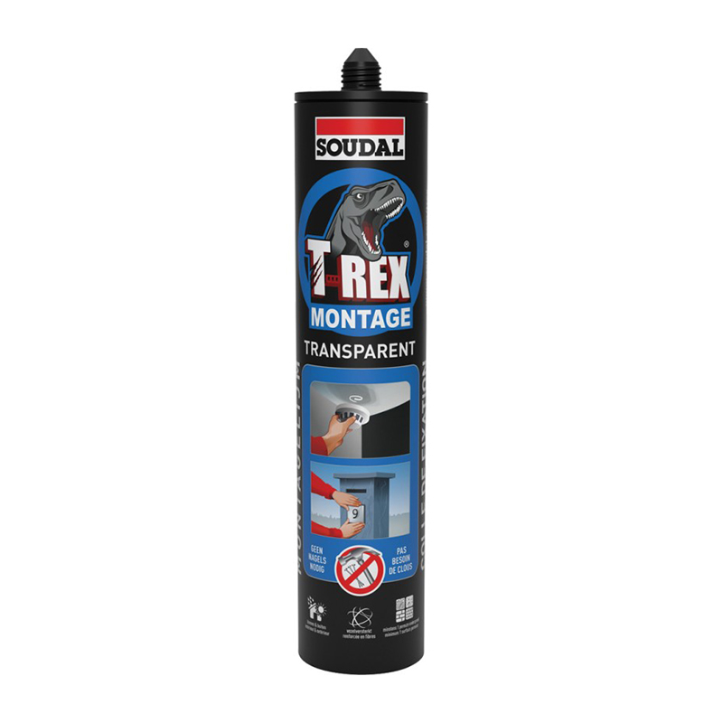 Cola Montagem T-Rex Transparente 215Gr - SOUDAL - 5411183121171