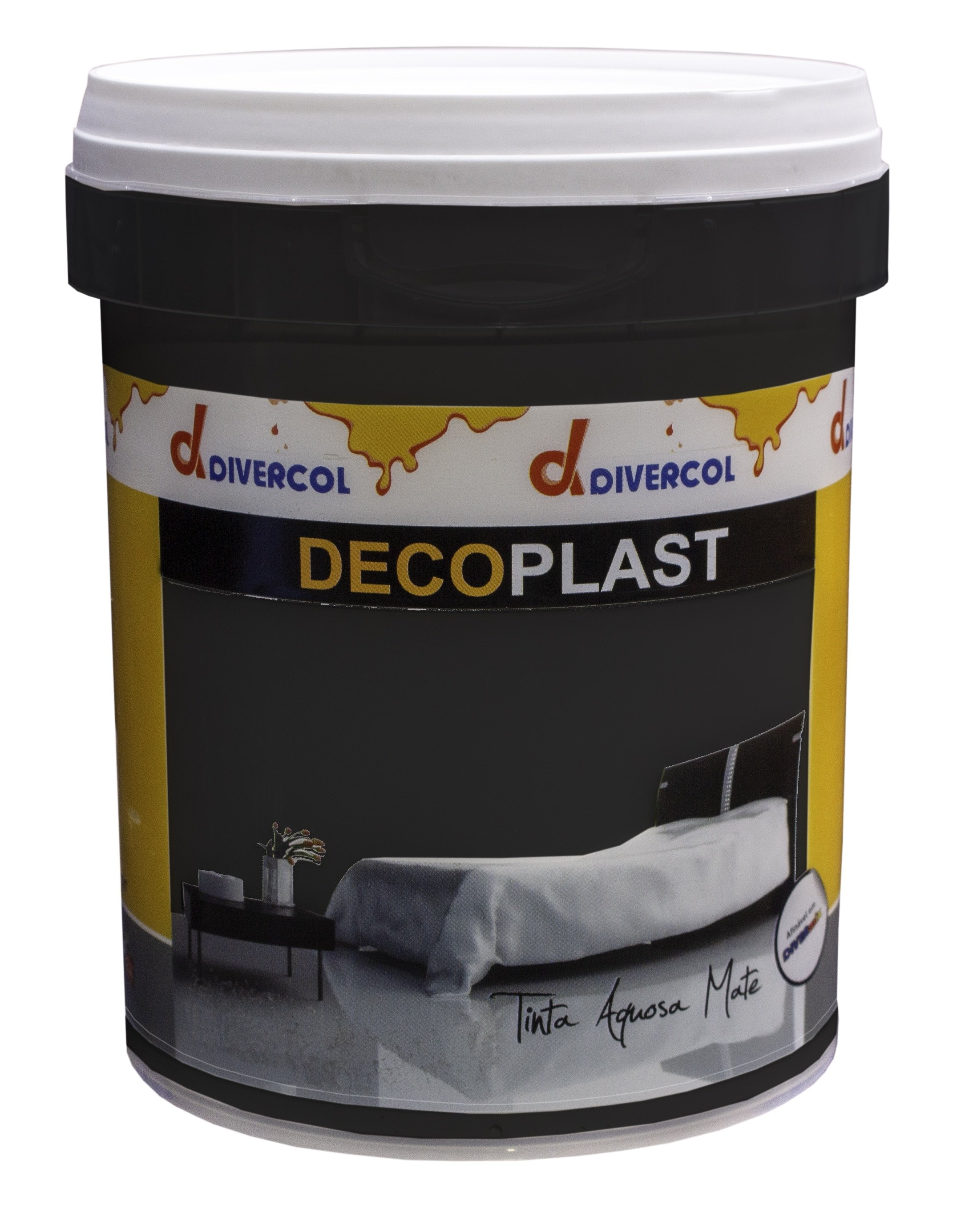 Tinta Mate Preto 0.75L - DIVERCOL - 5607043227064 - Bricomarché